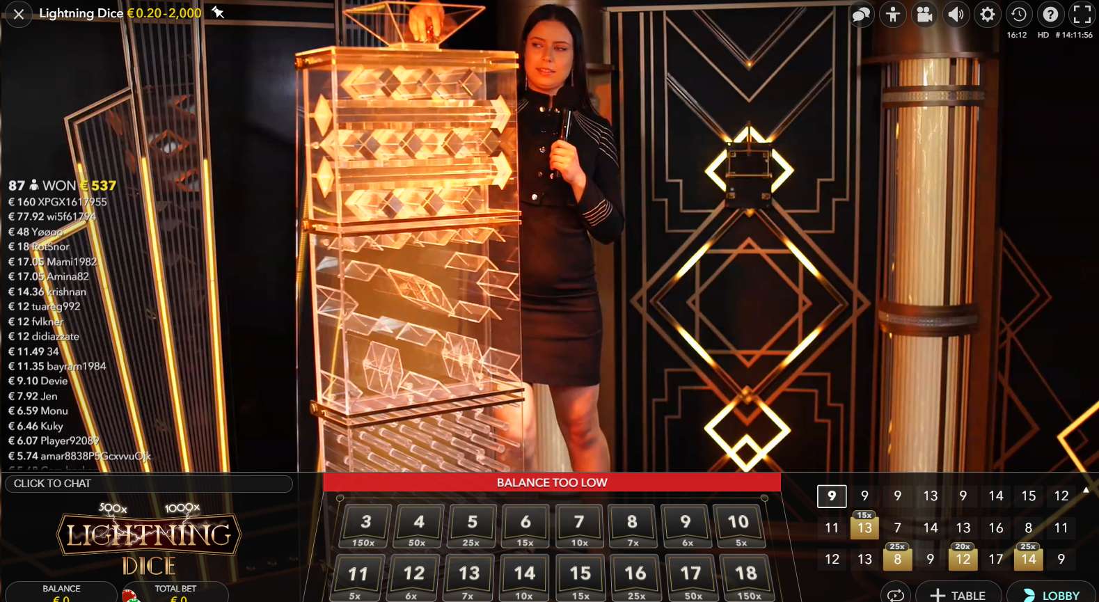 EVOLUTION LIGHTNING DICE - Live Casino Games